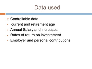 Bob’s retirement model planning model prepared by idriss achour1 | PPT