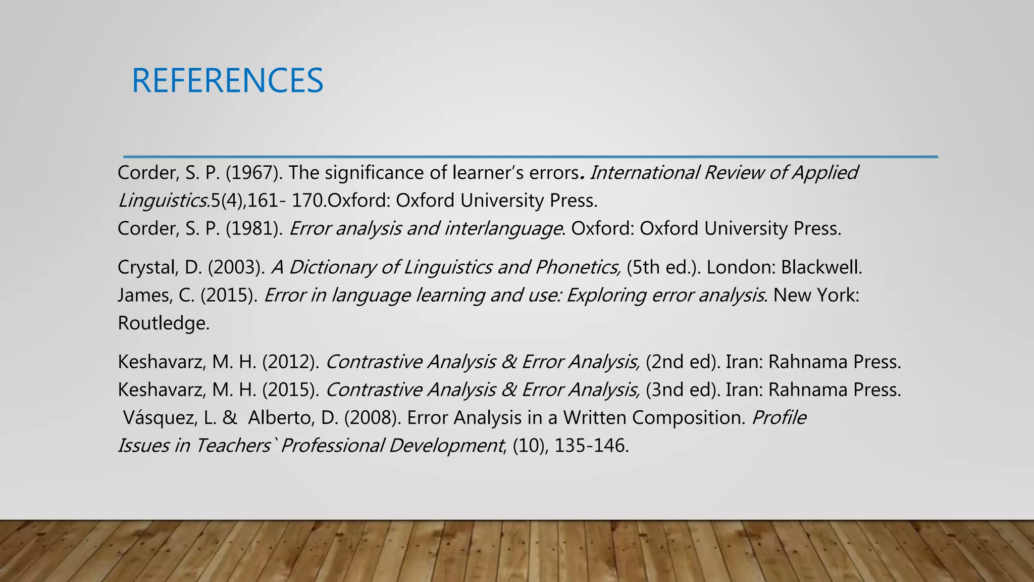 Error Analysis developed by Bochra Benaicha | PPTX | Educational Assessment | Education