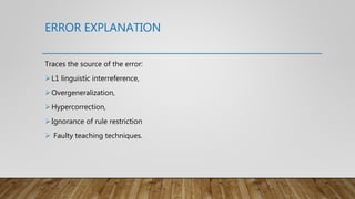 Error Analysis developed by Bochra Benaicha | PPTX