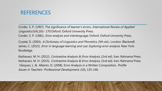 Error Analysis developed by Bochra Benaicha | PPTX | Educational Assessment | Education