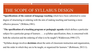 Syllabus Design | PPTX