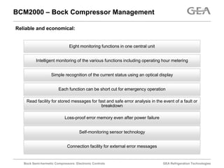 Bock Semi-hermetic Compressors: Electronic Controls | PPTX