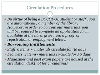 Botswana College of Distance and Open Learning Library Orientation-Maun ...