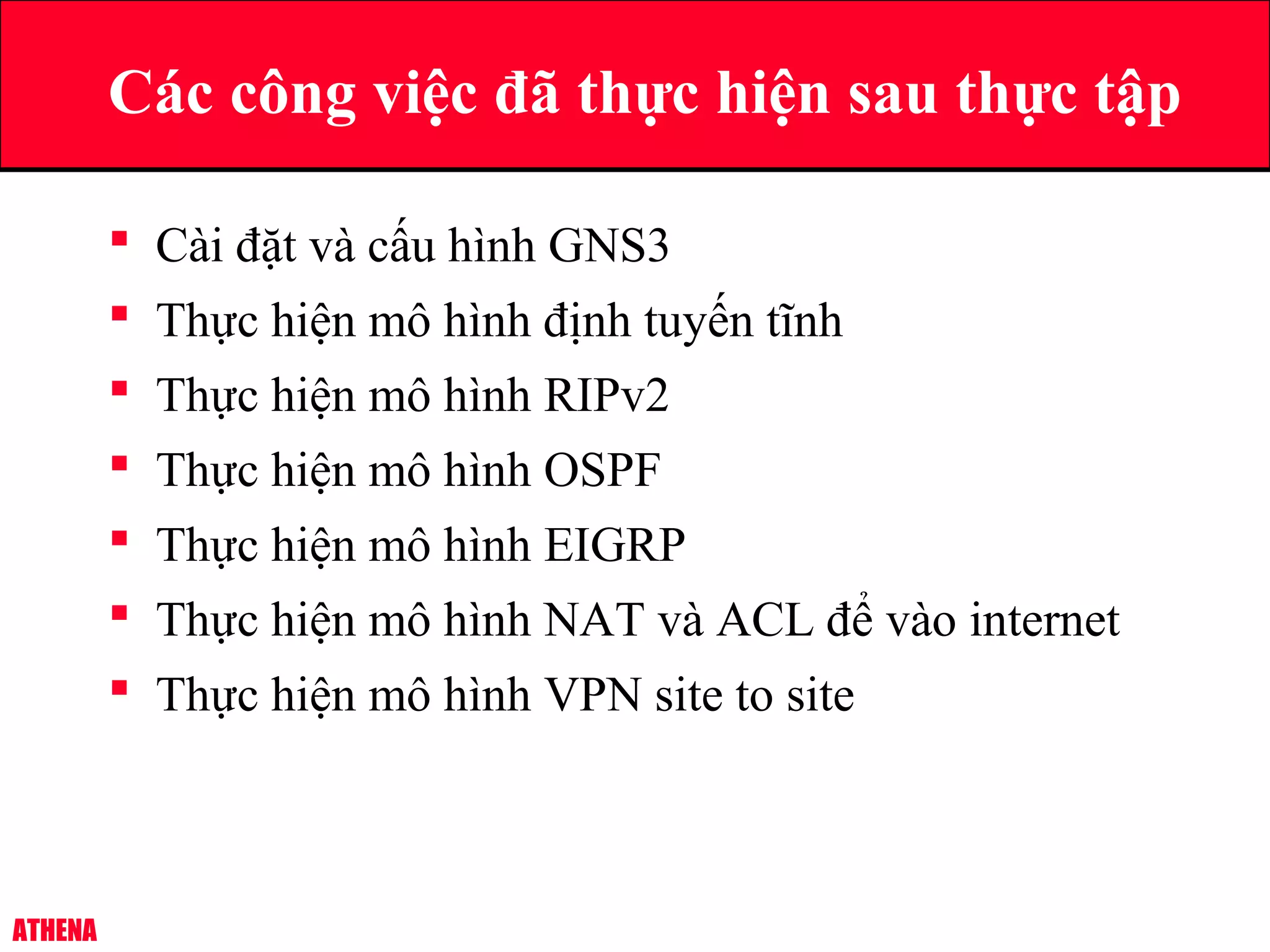 Báo cáo ket qua thuc tap tai Athena | PPT