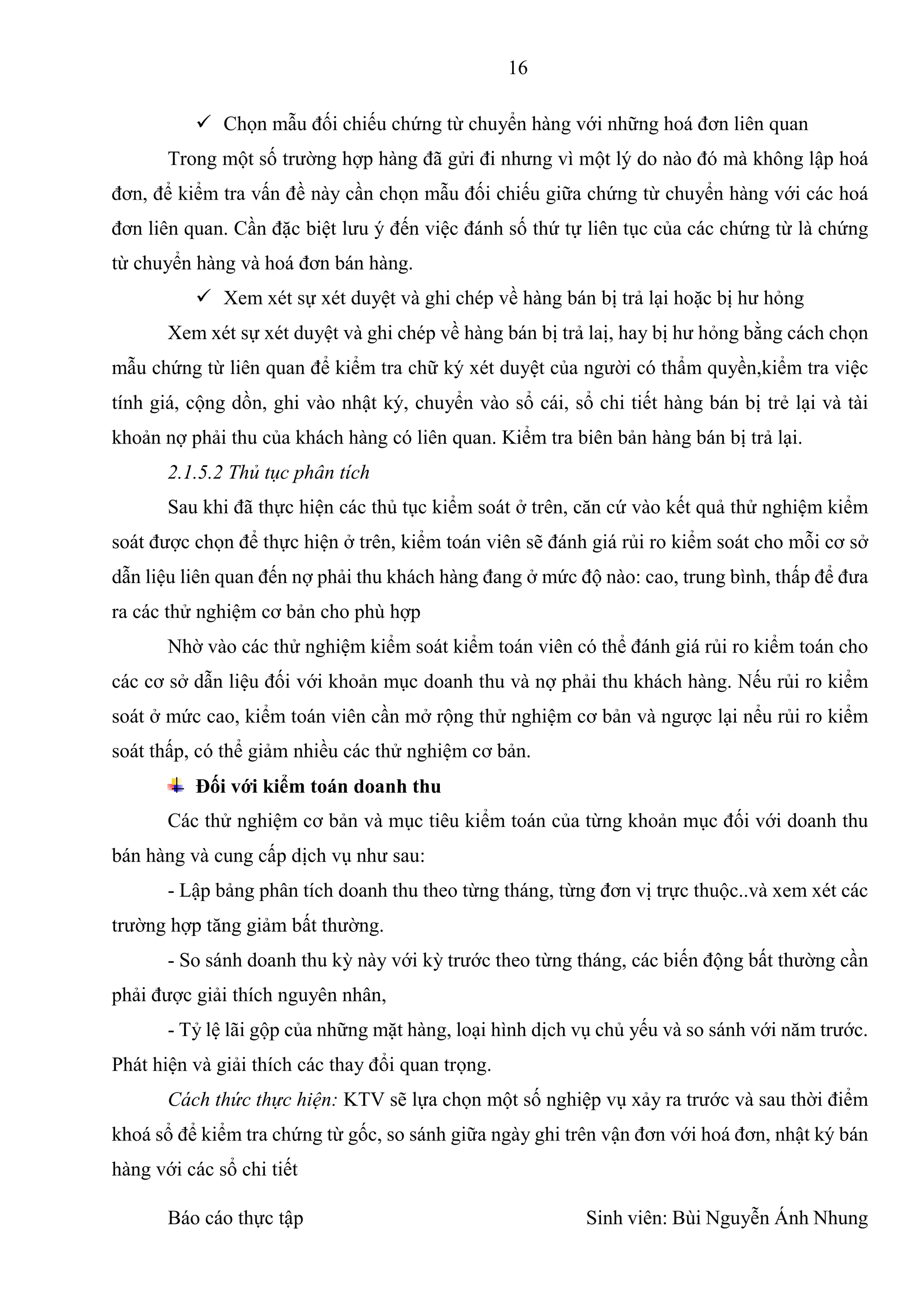 BCTT - Quy Trình Kiểm Toán Doanh Thu Và Nợ Phải Thu Trong Kiểm Toán Báo Cáo Tài Chính Tại Công ...