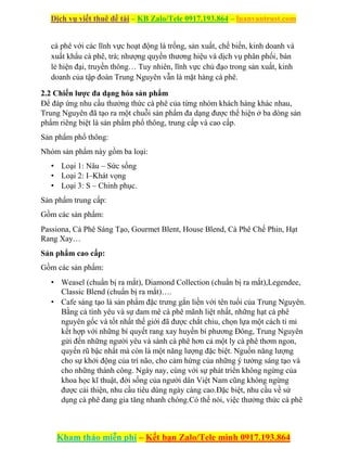 Báo cáo thực tập Chiến lược kinh doanh của Cafe Trung Nguyên.doc