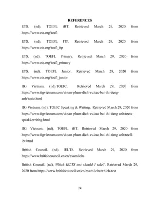 Báo Cáo Thực Tập Comparing The Writing Part Of The Three International ...