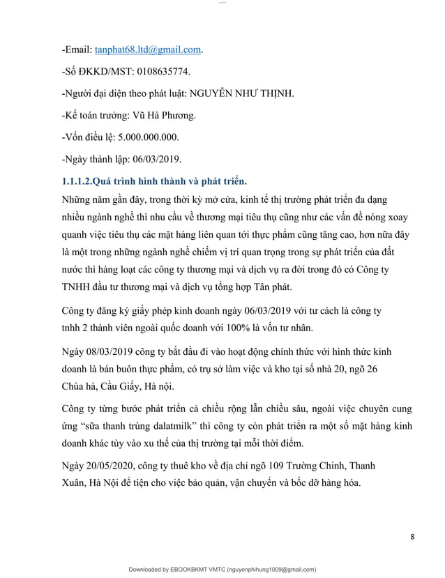 Báo cáo thực tập cơ sở vật chất tại công ty thương mại và dịch vụ tổng hợp Tân Phát.doc