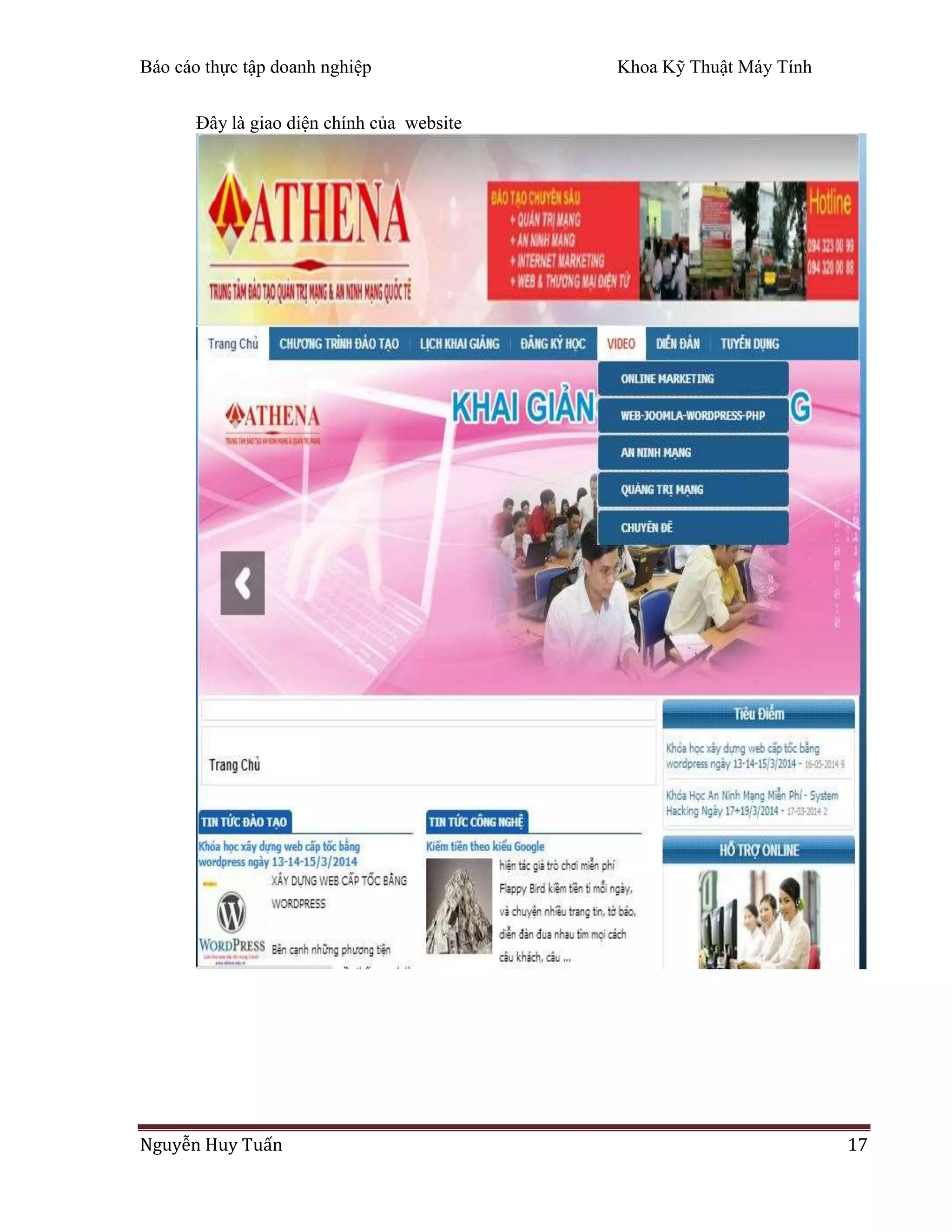 Báo cáo thực tập cuoi ki joomla athena | PDF