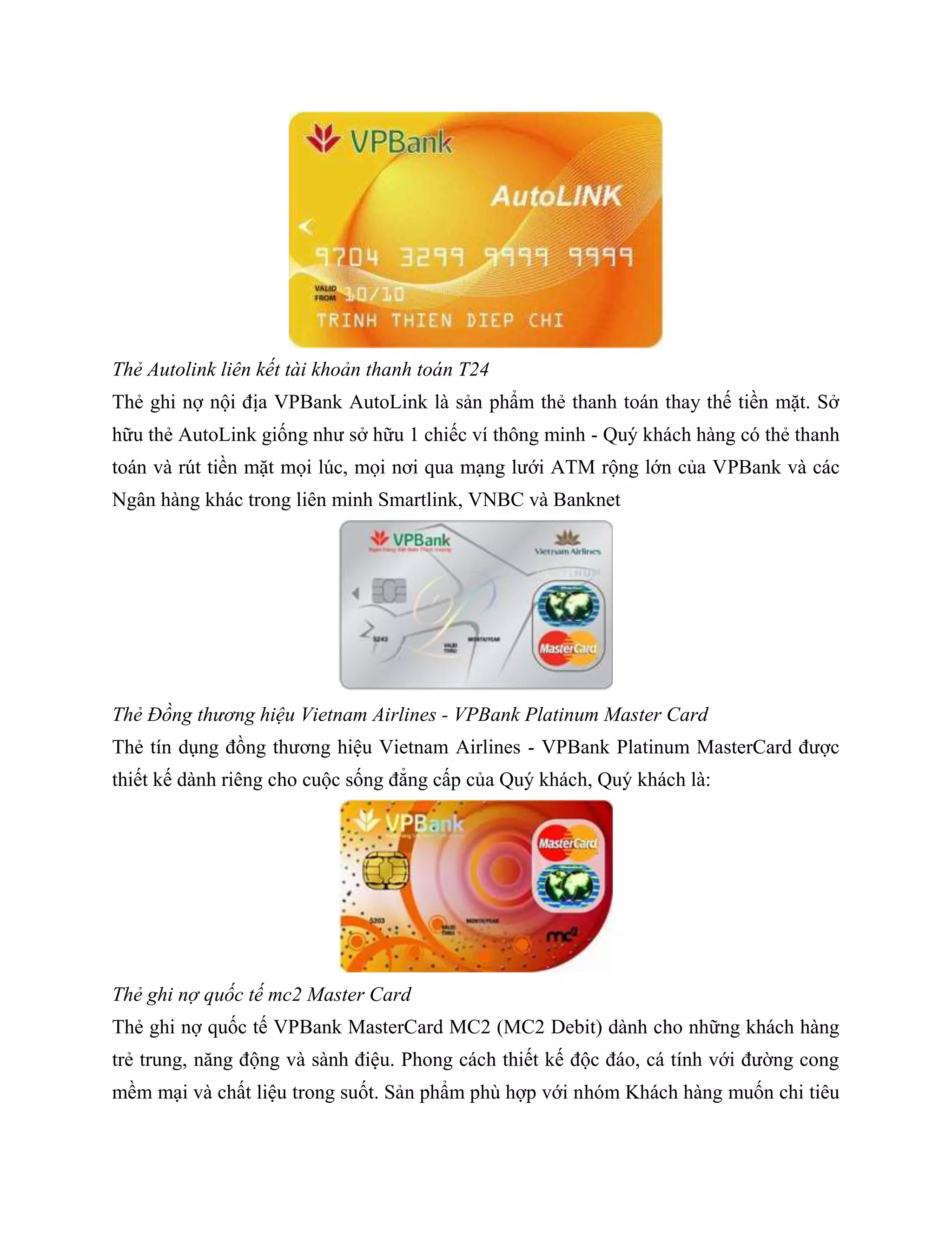 Báo Cáo Thực Tập Dịch Vụ Thẻ Thanh Toán Tại Ngân Hàng Vpbank | DOCX