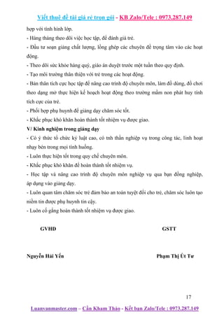 Báo cáo thực tập Khoa Sư phạm mầm non Trường Cao đẳng Sư phạm Hà Tây.doc