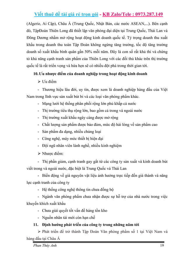 Báo cáo thực tập ngành Quản trị kinh doanh tại Công ty Thiên Long Hoàn Cầu.docx