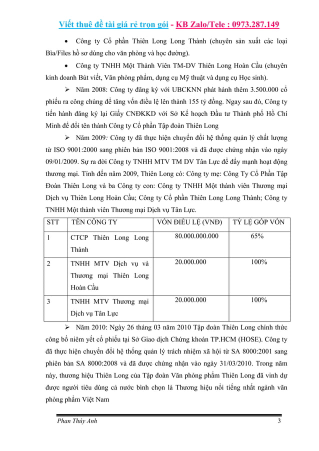 Báo cáo thực tập ngành Quản trị kinh doanh tại Công ty Thiên Long Hoàn Cầu.docx