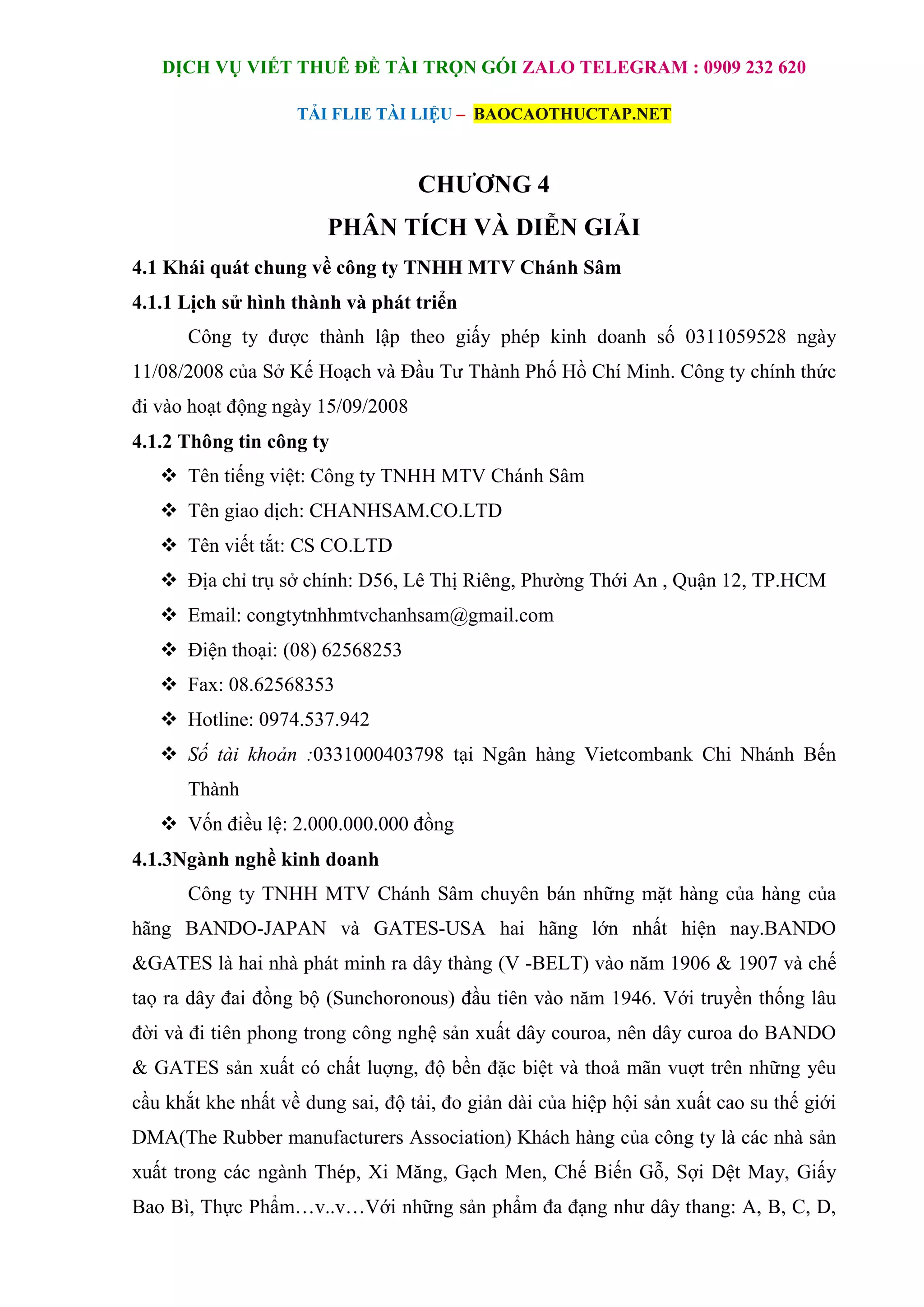 Báo Cáo Thực Tập Phân Tích Thực Trạng Hoạt Động Bán Hàng Tại Công Ty | DOC