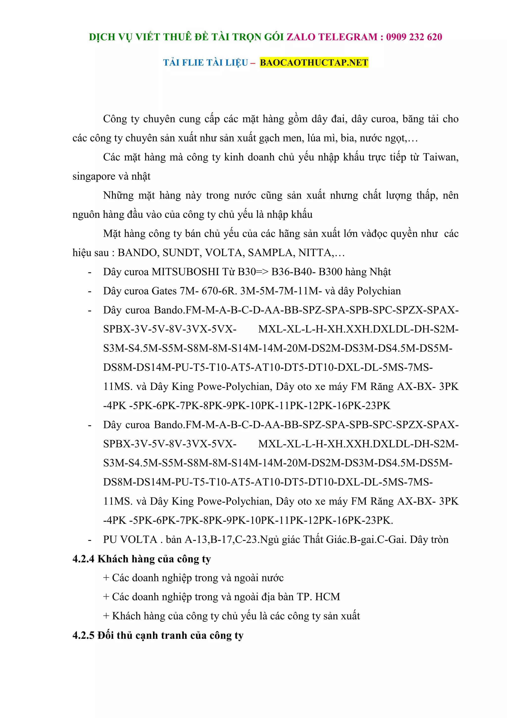 Báo Cáo Thực Tập Phân Tích Thực Trạng Hoạt Động Bán Hàng Tại Công Ty | DOC