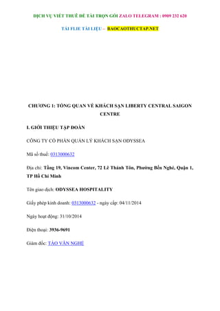 Báo Cáo Thực Tập Quy Trình Phục Vụ Buffet Sáng Tại Nhà Hàng Central | DOCX