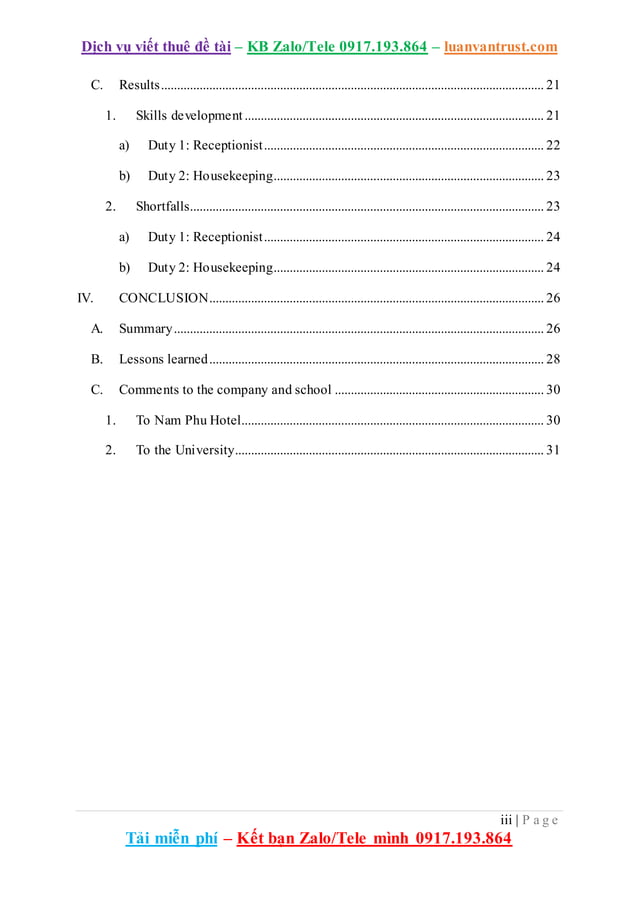 Báo Cáo Thực Tập Tiếng Anh, Ngôn Ngữ Anh Tại Khách Sạn.docx | Business Operations | Business