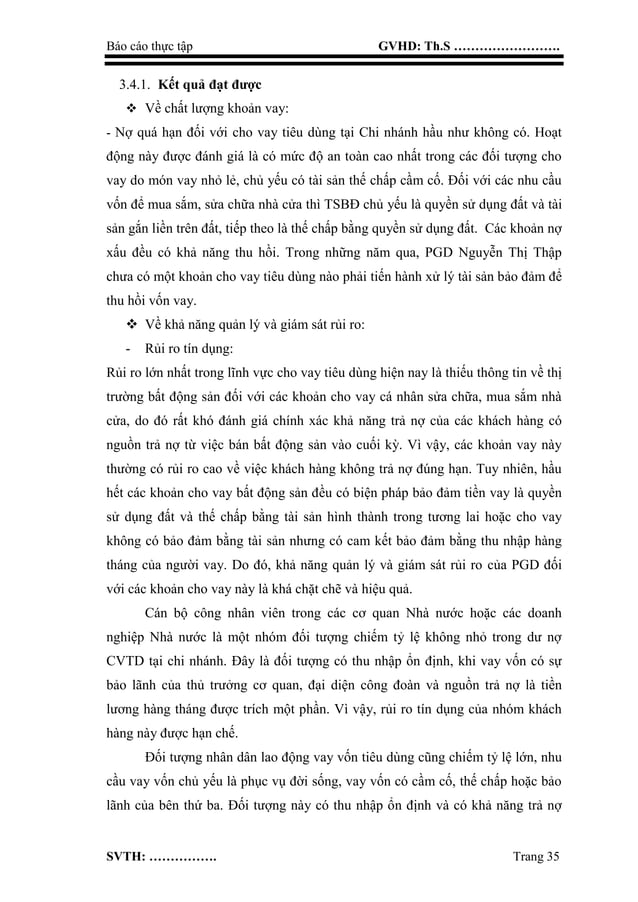 Báo Cáo Thực Tập Tín Dụng Tại Ngân Hàng Kiên Long Bank | DOC
