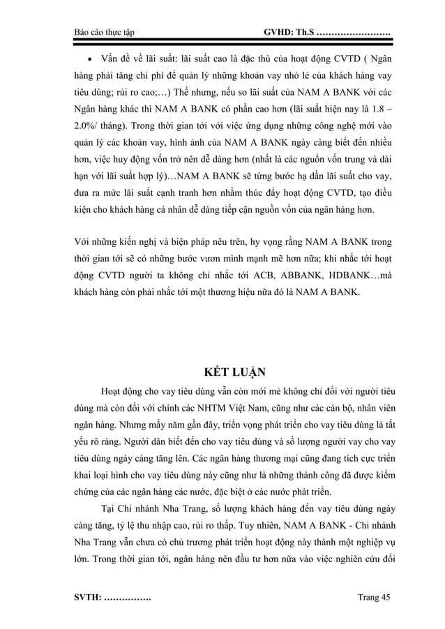Báo Cáo Thực Tập Tín Dụng Tại Ngân Hàng Kiên Long Bank | DOC