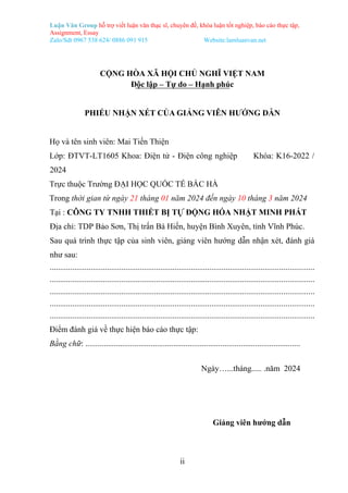 BÁO CÁO THỰC TẬP TỐT NGHIỆP TẠI CÔNG TY TNHH THIẾT BỊ TỰ ĐỘNG HÓA NHẬT ...