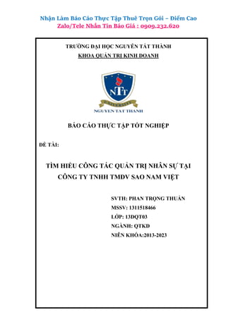 Báo Cáo Thực Tập Tốt Nghiệp Khoa Quản Trị Kinh Doanh. | DOCX