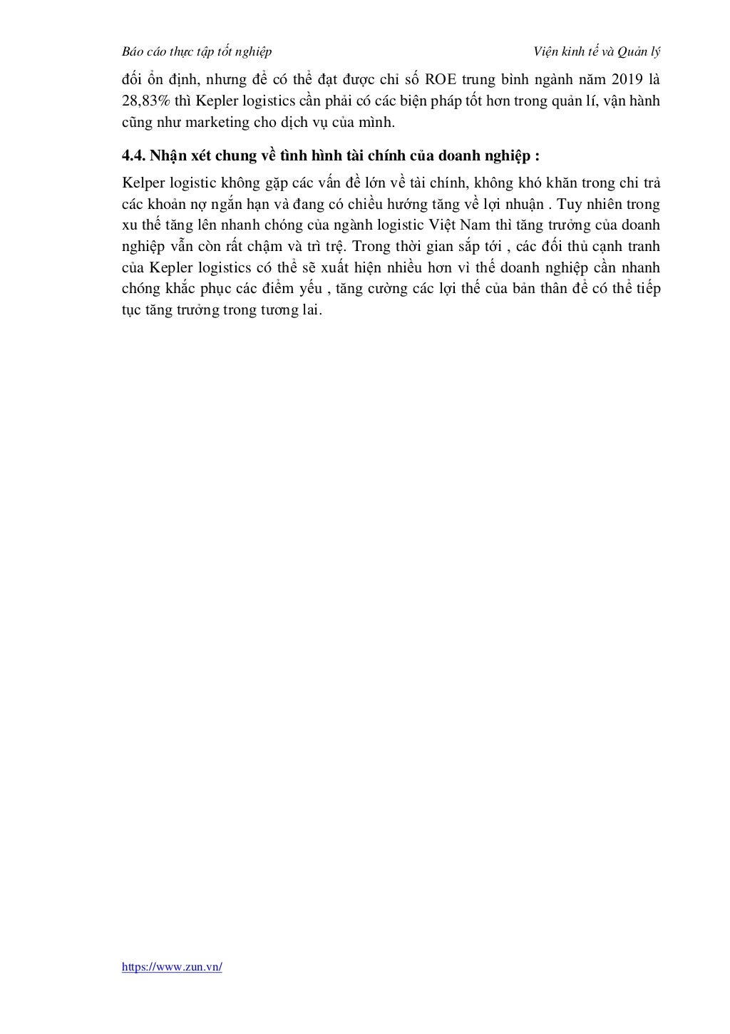 Báo cáo thực tập tốt nghiệp tại công ty cổ phần giao nhận vận tải Kepler | PDF