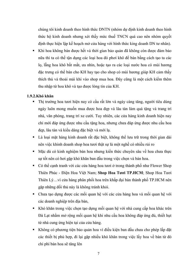 Báo cáo thực tập xây dựng kế hoạch kinh doanh cửa hàng hoa tươi tại công ty Hoa Xinh.docx