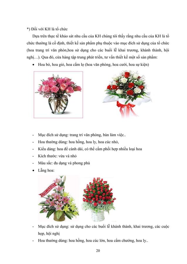 Báo cáo thực tập xây dựng kế hoạch kinh doanh cửa hàng hoa tươi tại công ty Hoa Xinh.docx