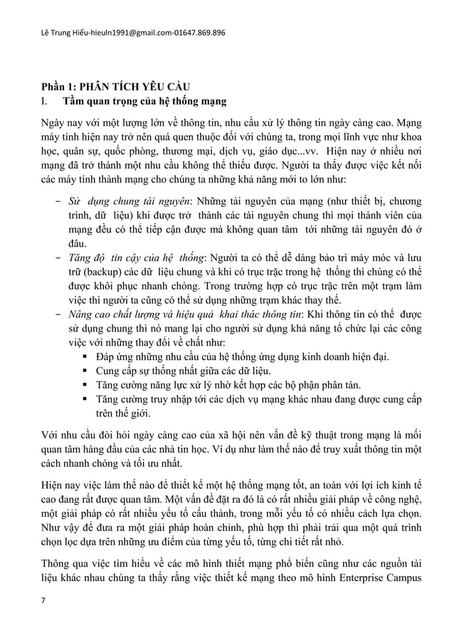 Báo cáo t hiết kế mạng doanh nghiệp | PDF