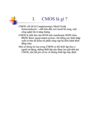 Báo cáo thiết lập cmos | PDF