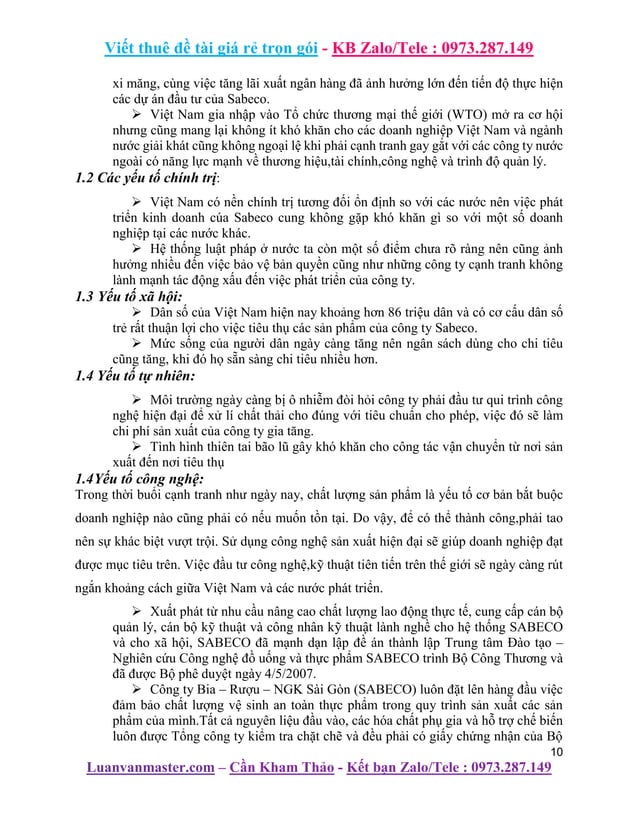 Báo cáo Triết lý kinh doanh, chiến lược kinh doanh của SABECO.docx