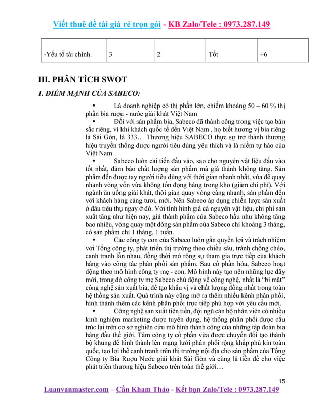 Báo cáo Triết lý kinh doanh, chiến lược kinh doanh của SABECO.docx