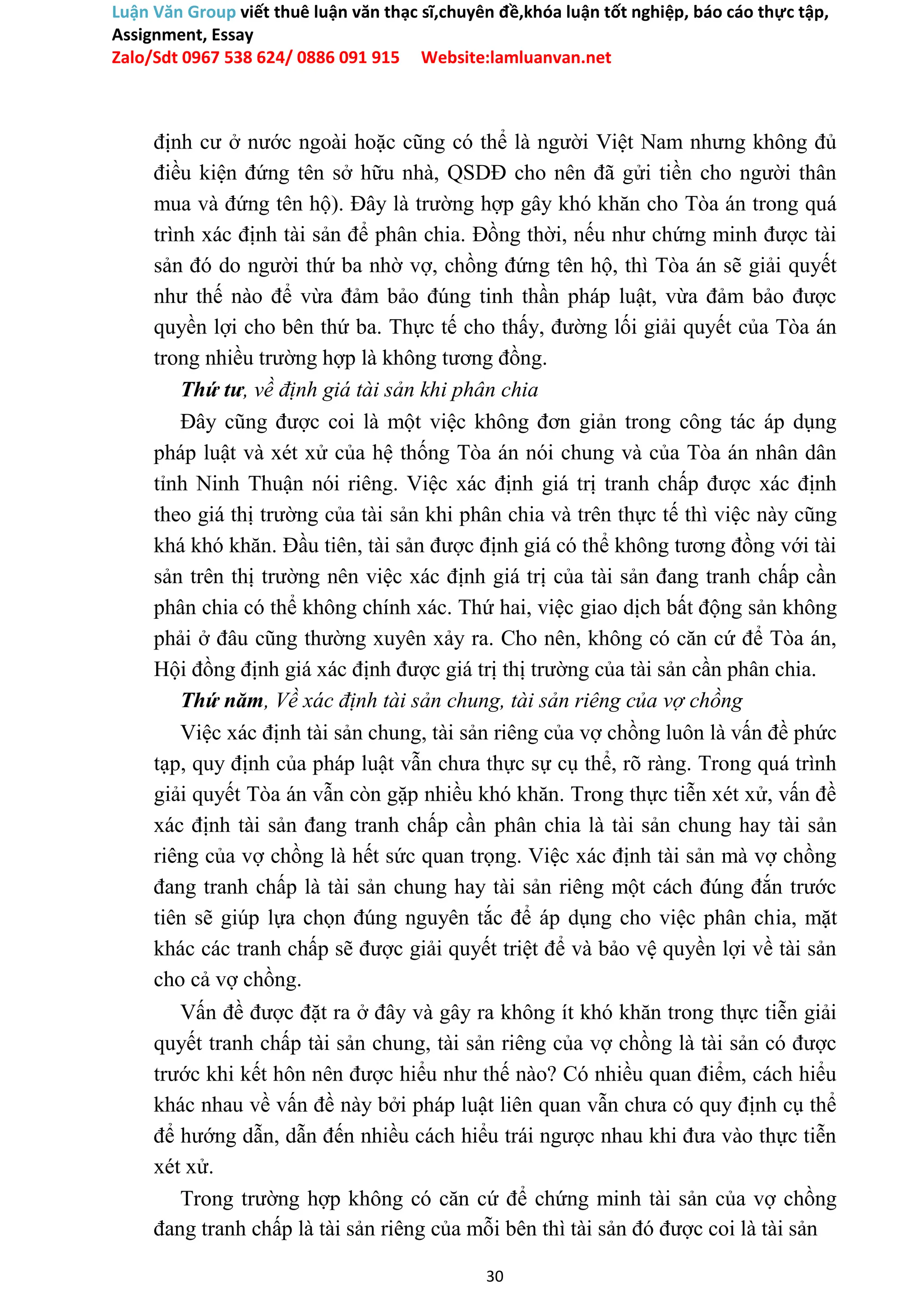 Báo cáo tốt nghiệp Chia tài sản chung của vợ chồng khi ly hôn – Thực ...