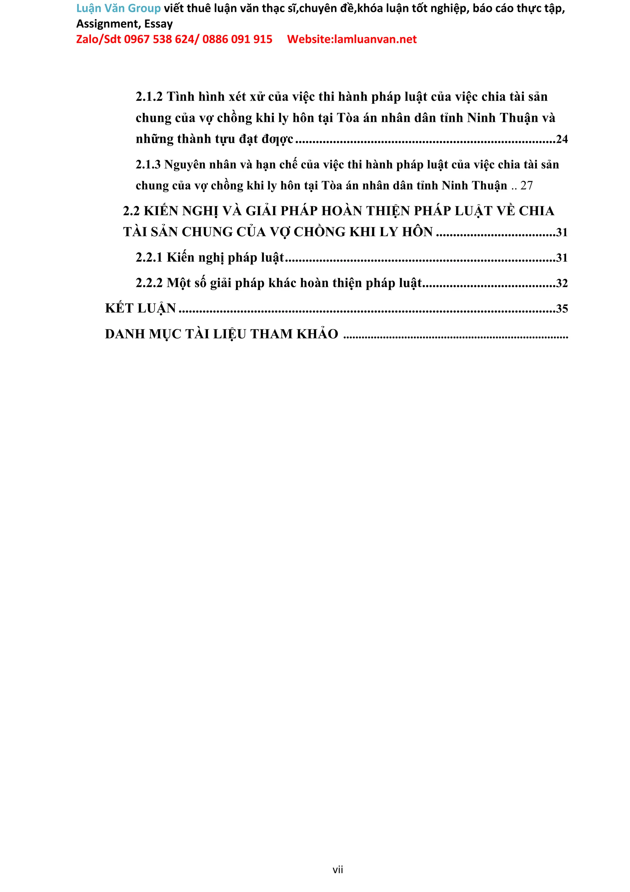 Báo cáo tốt nghiệp Chia tài sản chung của vợ chồng khi ly hôn – Thực ...
