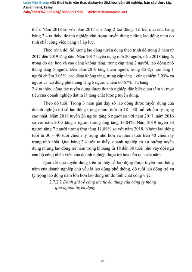 Báo cáo tốt nghiệp Nâng cao chất lượng quy trình tuyển dụng nhân sự tại công ty TNHH ...
