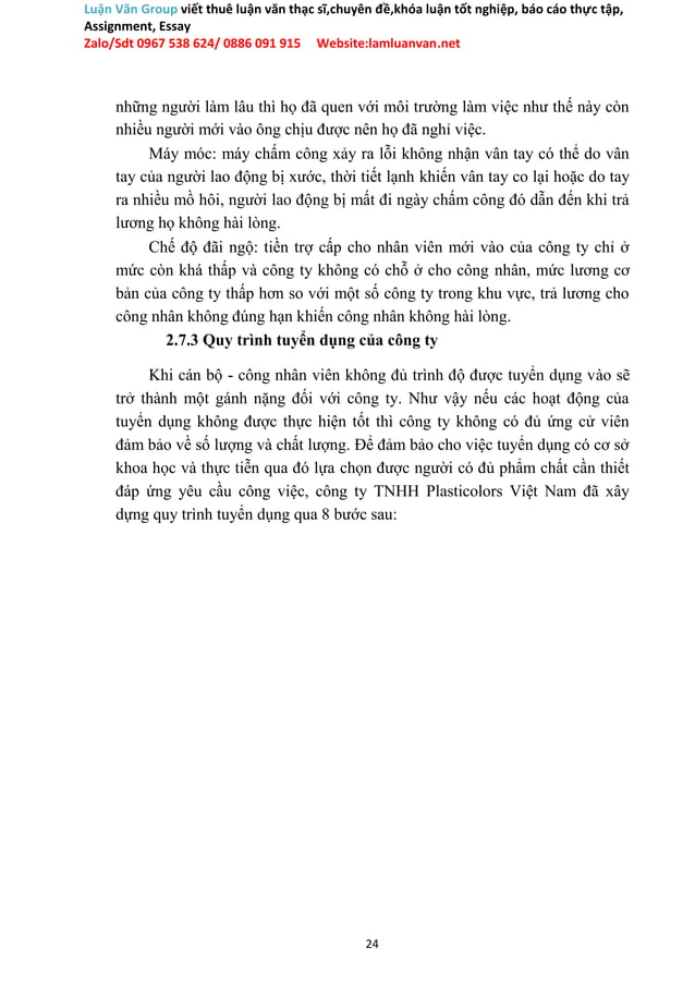 Báo cáo tốt nghiệp Nâng cao chất lượng quy trình tuyển dụng nhân sự tại công ty TNHH ...