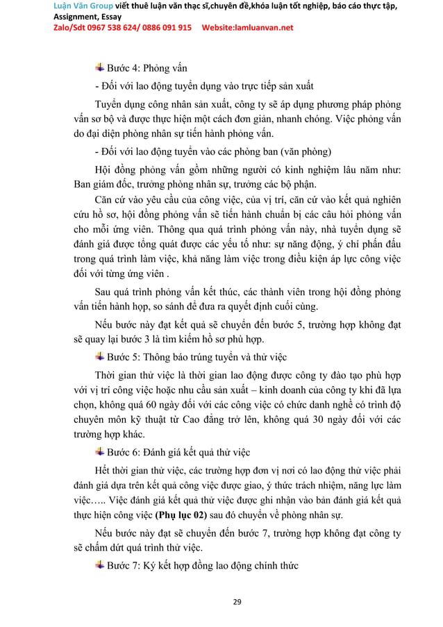 Báo cáo tốt nghiệp Nâng cao chất lượng quy trình tuyển dụng nhân sự tại công ty TNHH ...