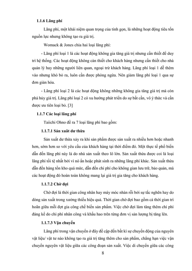 Báo cáo tốt nghiệp Áp dụng Lean nhằm khắc phục lãng phí trong quy trình sản xuất tại công ty CP ...