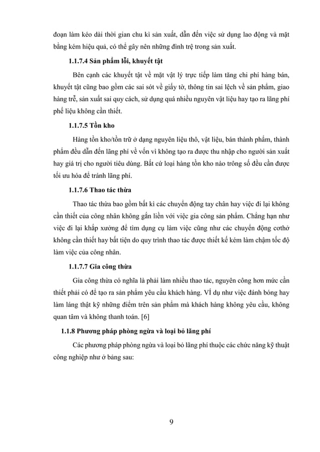 Báo cáo tốt nghiệp Áp dụng Lean nhằm khắc phục lãng phí trong quy trình sản xuất tại công ty CP ...