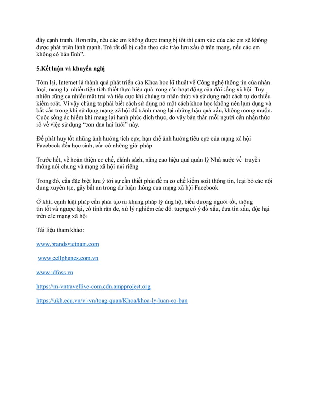 Báo cáo về ảnh hưởng Facebook đến tình hình học tập của học sinh TPK.docx