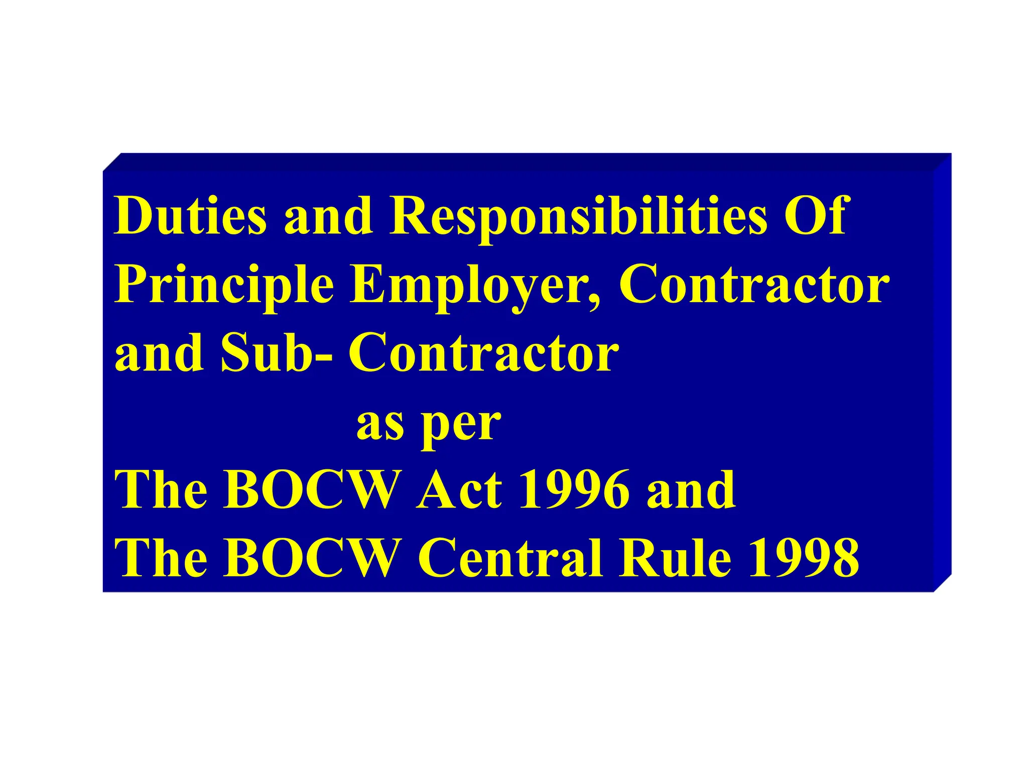 BOCW Act 1948 BOCW Act 1948 BOCW Act 1948 | PPT