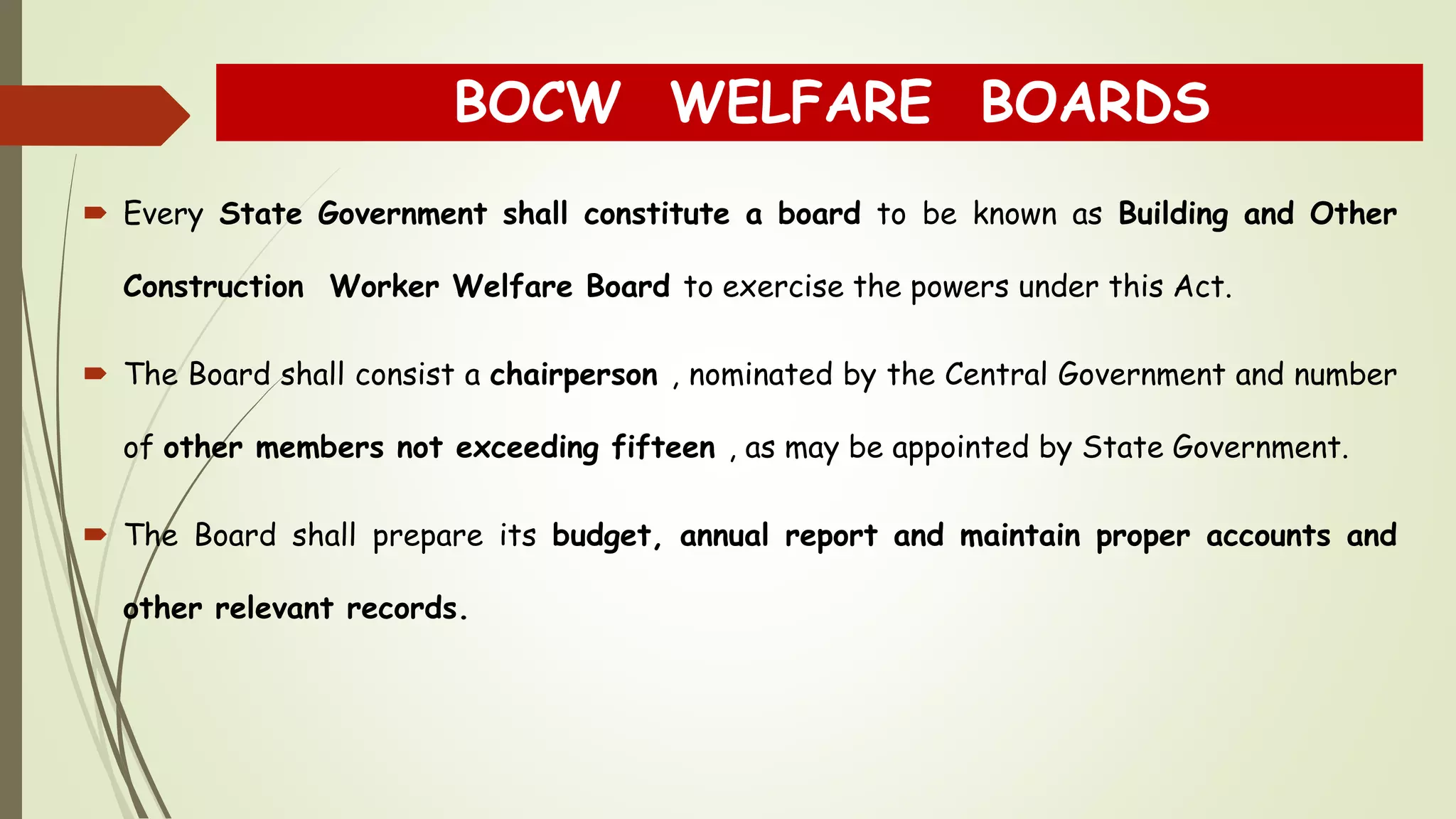 Building and Other Construction Workers Act, 1996 | PPTX