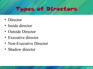 Board Of Directors unit-2 B.Com