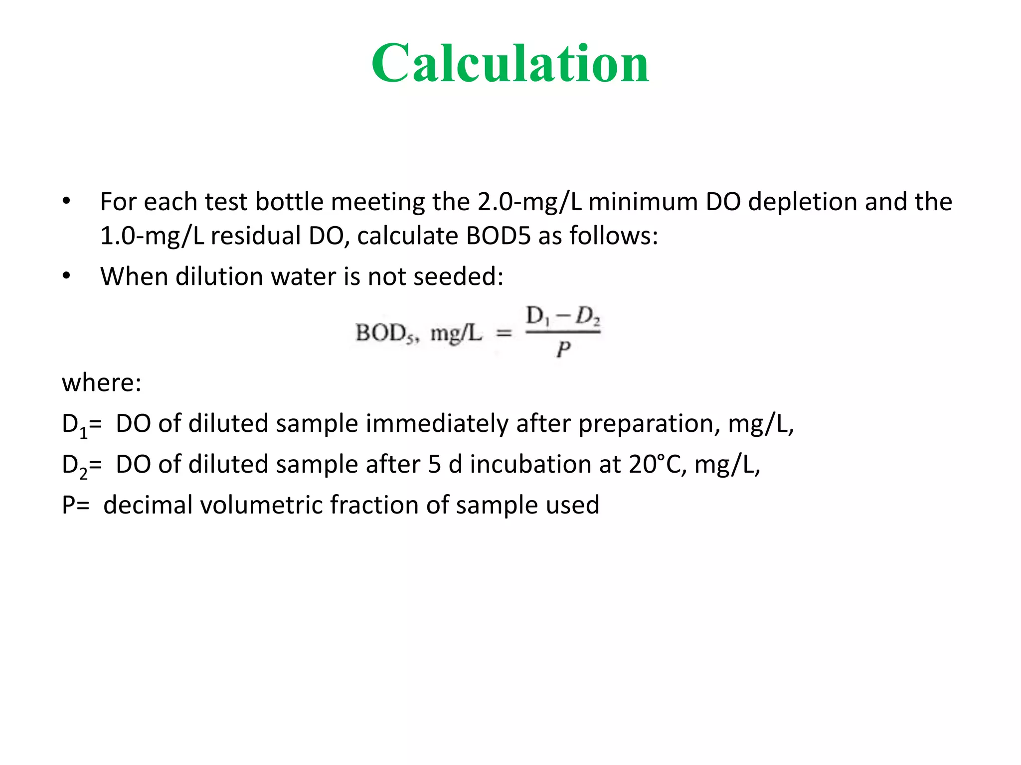 BOD Analysis as per APHA Manual | PPTX