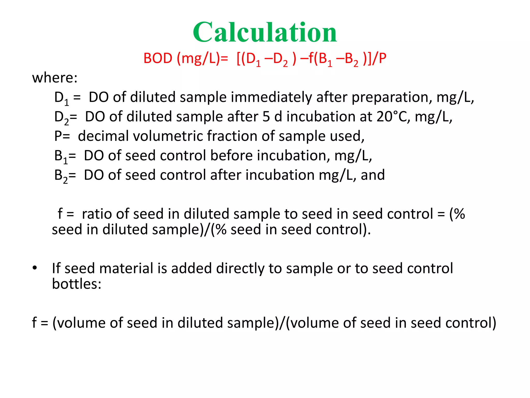 BOD Analysis as per APHA Manual | PPTX