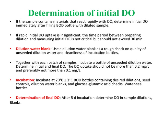 BOD Analysis as per APHA Manual | PPTX | Chemistry | Science