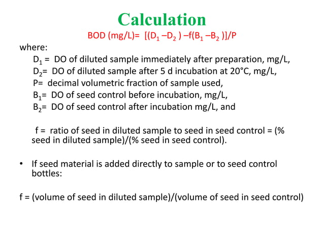 BOD Analysis as per APHA Manual | PPTX | Chemistry | Science