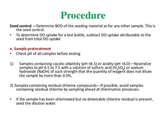 BOD Analysis as per APHA Manual