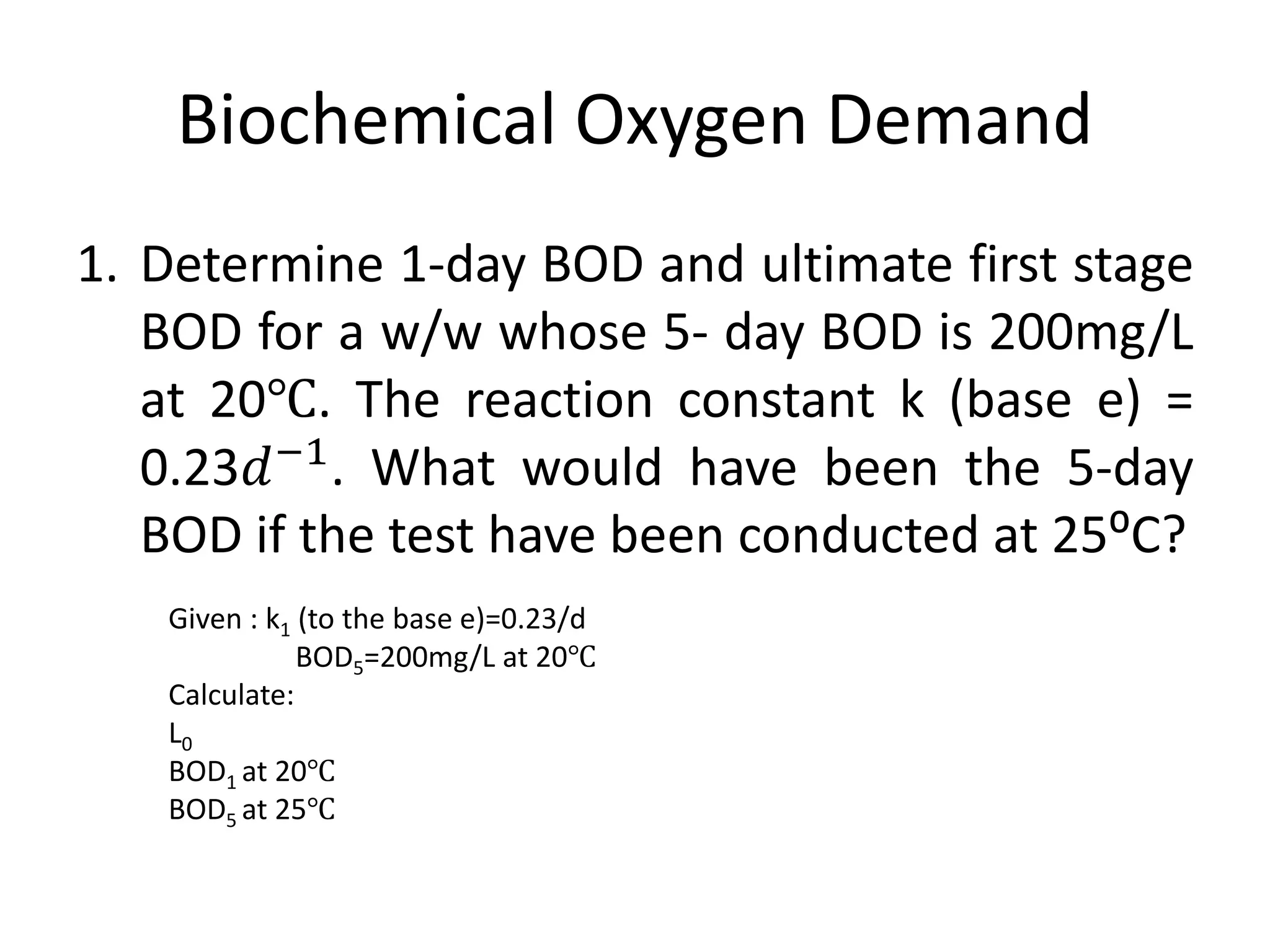 Biochemical Oxygen Demand (BOD) | PPTX