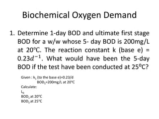 Biochemical Oxygen Demand (BOD) | PPTX